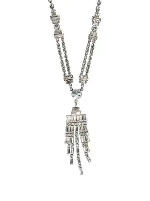 N°21 Crystal-embellished Tassel Necklace - Silver