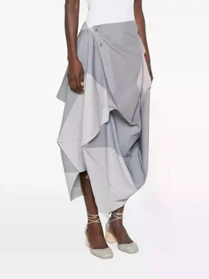 Issey Miyake Panelled Geometric-pleat Maxi Skirt