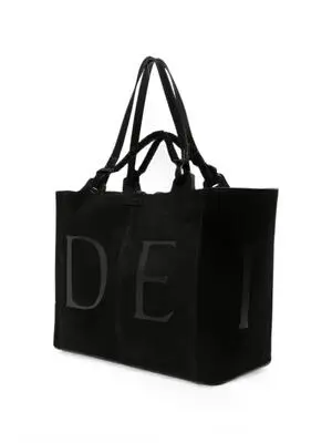 Casadei Galleria Logo-print Leather Tote Bag - Black