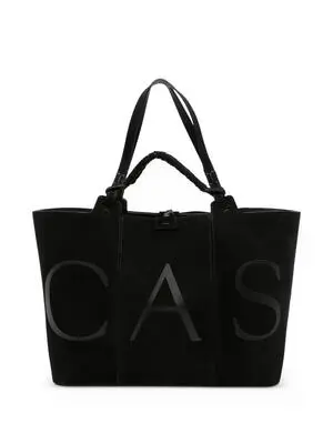 Casadei Galleria Logo-print Leather Tote Bag