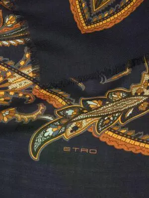Etro Wool And Silk Shawl With Paisley Motif