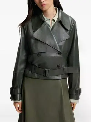 BOSS Belted Double-breasted Jacket - Green