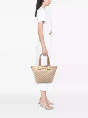 Gucci Gg Canvas Web Tote Bag - Neutrals