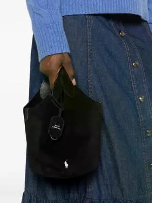 Polo Ralph Lauren Suede Logo-embroidered Tote Bag