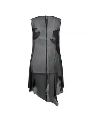 Alberta Ferretti Asymmetric Lace-detail Midi Dress