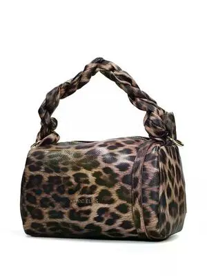 MARC ELLIS Brigitte Leo Leopard-print Braided Shoulder Bag