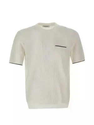KANGRA Fine-knit Ribbed T-shirt - White
