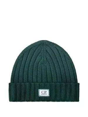C.P. COMPANY Extrafine Merino-wool Logo Beanie - Green