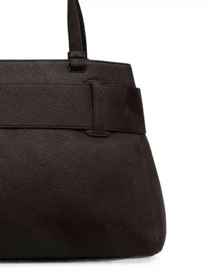 Armani Exchange Logo-plaque Pebbled-effect Tote Bag - Brown