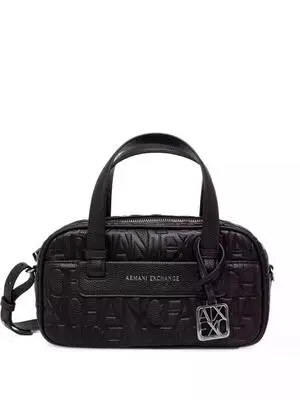 Armani Exchange Logo-embossed Shoulder Bag - Black