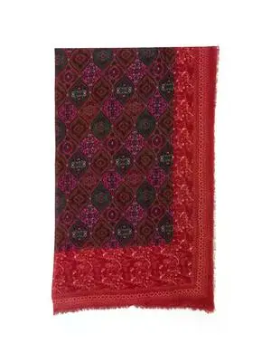 SGOMBERO CANTINE Paisley-print Frayed-edge Scarf - Red