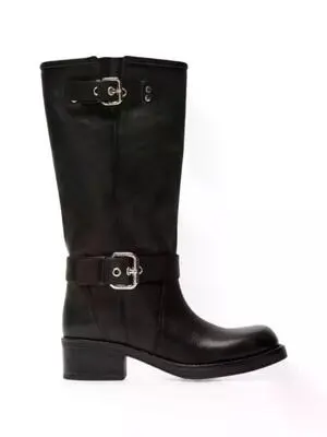 Max Mara Buckle-detail Leather Boots