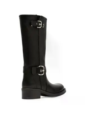 Max Mara Buckle-detail Leather Boots