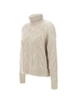 Hemisphere Cable-knit Turtleneck Sweater
