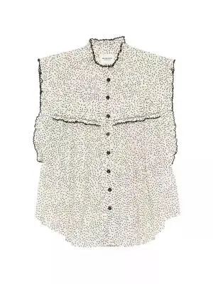 MARANT ETOILE Polka-dot Ruffled Blouse