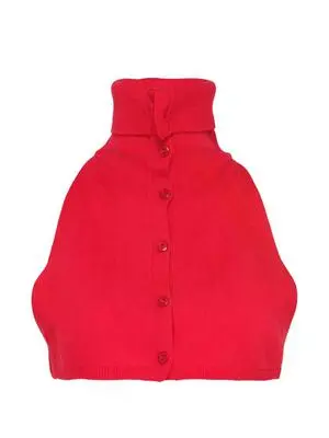 OPEN YY Button-up Knit Collar