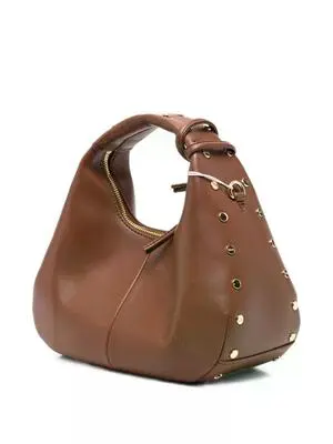 GANNI Stud-embellished Hobo Tote Bag - Brown