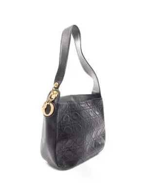 Dior 2000s Cannage Quilting Shoulder Bag - Black