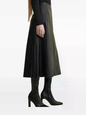 ARMA Vayenne Panelled Leather A-line Midi Skirt