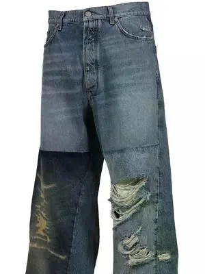 B1ARCHIVE Distressed Twisted-seam Jeans