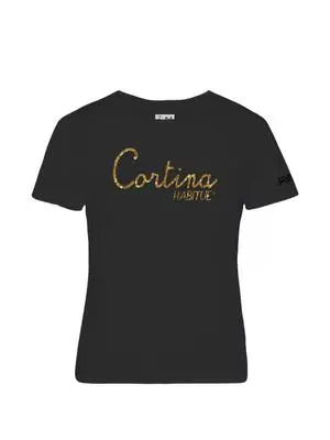 MC2 SAINT BARTH Glitter-effect Logo-print T-shirt