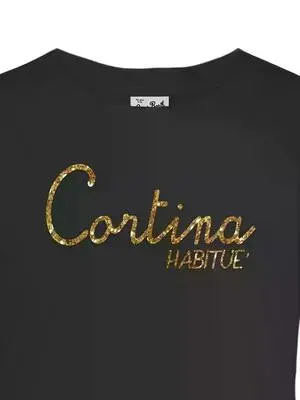 MC2 SAINT BARTH Glitter-effect Logo-print T-shirt