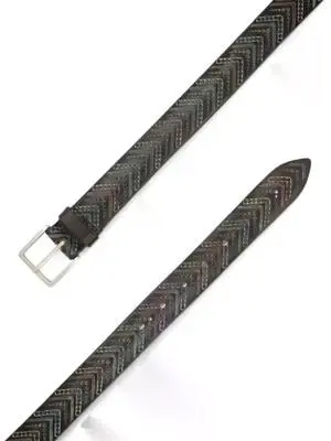 Orciani Chevron-embossed Laser-cut Belt
