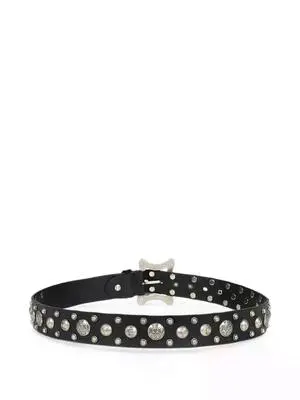 THUG CLUB Dragon Stud-embellished Leather Belt