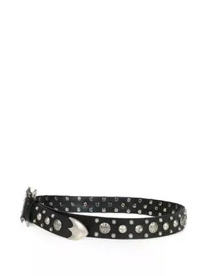 THUG CLUB Dragon Stud-embellished Leather Belt
