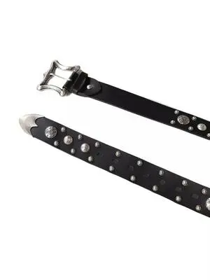 THUG CLUB Dragon Stud-embellished Leather Belt - Black