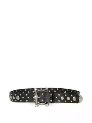 THUG CLUB Dragon Stud-embellished Leather Belt