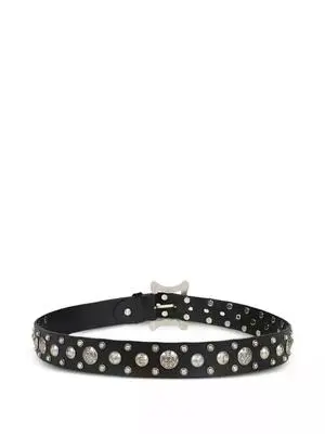 THUG CLUB Dragon Stud-embellished Leather Belt