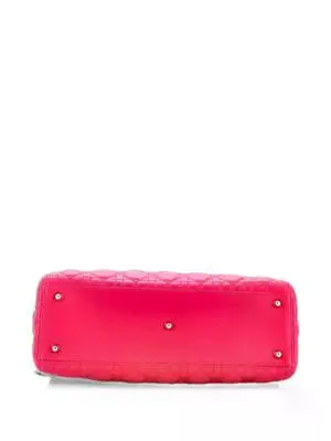 Dior Cannage Quilt Lambskin Large Tote Bag - Pink