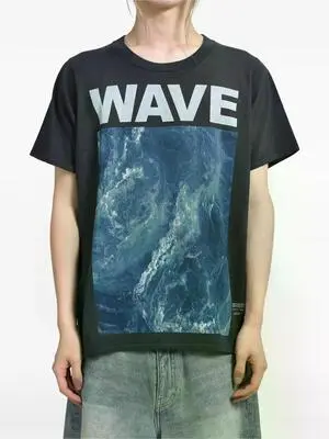 JUN/NAKAYAMA Wave Graphic-print T-shirt - Black