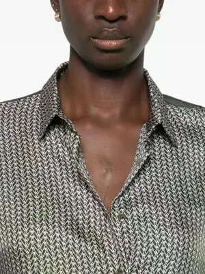 WHYCI MILANO Geometric-print Panelled Shirt