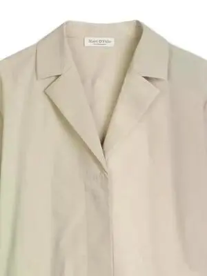 Marc O'polo Notched-lapel Short-sleeve Cropped Blouse