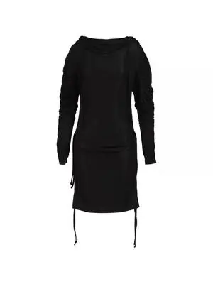 BASICKS Ruched Hooded Mini Dress