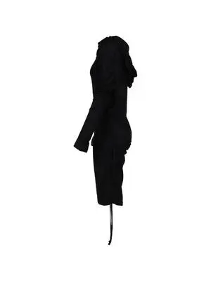 BASICKS Ruched Hooded Mini Dress
