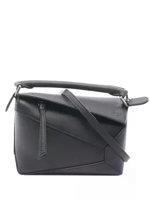 Loewe 2010-2026 Mini Calfskin Puzzle Edge Satchel - Black