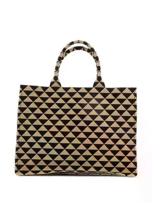 Prada Symbole Shopper Jacquard Large Tote Bag