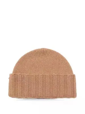 DRUMOHR Drumohr Ribbed-Knit Cashmere Beanie Hat Brown
