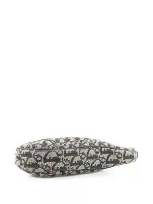 Dior Vintage Saddle Bag Diorissimo Canvas Mini Clutch Bag