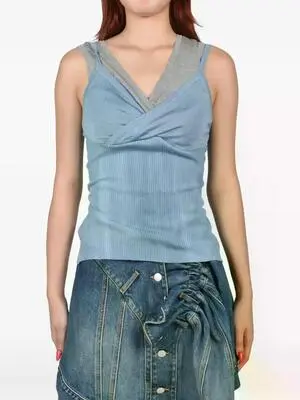 AUGUST BARRON Layered Double Camisole Top