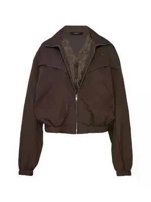 PUSHBUTTON Lace-panelled Bomber Jacket