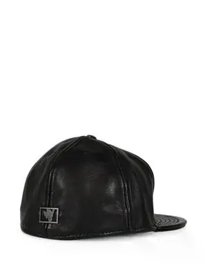 EARTHLING COLLECTIVE Brain Bucket Logo-plaque Leather Cap