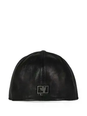 EARTHLING COLLECTIVE Brain Bucket Logo-plaque Leather Cap