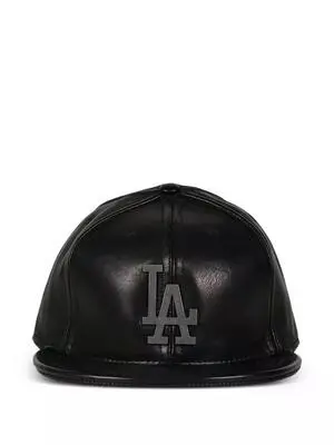 EARTHLING COLLECTIVE Brain Bucket Logo-plaque Leather Cap - Black