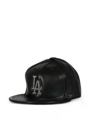 EARTHLING COLLECTIVE Brain Bucket Logo-plaque Leather Cap