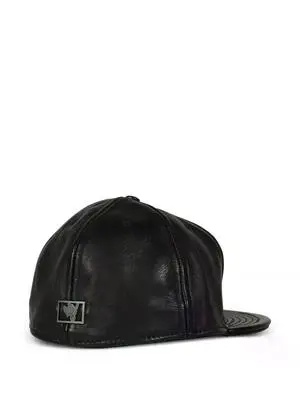EARTHLING COLLECTIVE Brain Bucket Logo-plaque Leather Cap