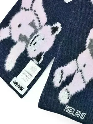 MAGLIANO Orsetti Jacquard-knit Bear-motif Scarf
